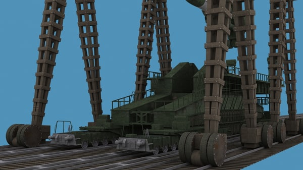 3d model of german railroad gun