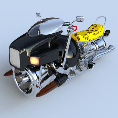futuristic hover bikes 3d model