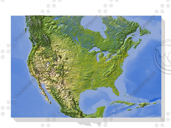 3D fbx United States map