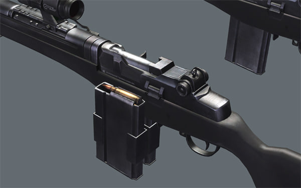 m14 ebr sniper rifle 3d c4d