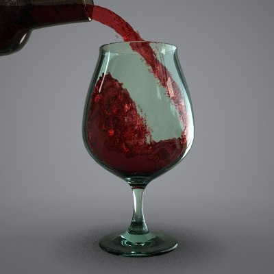 glass wine animation 3d model