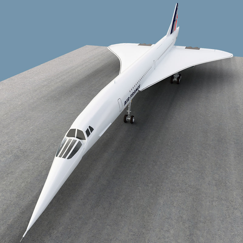 aérospatiale bac concorde airliner 3d model