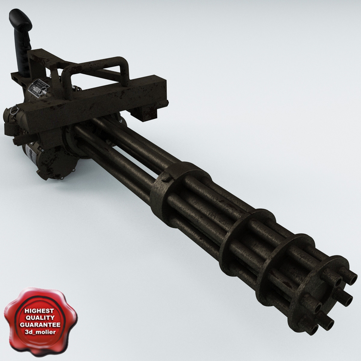 3d model minigun m134