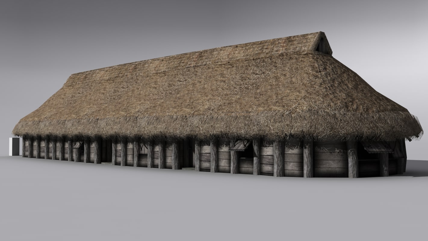 3d longhouse germanic early model