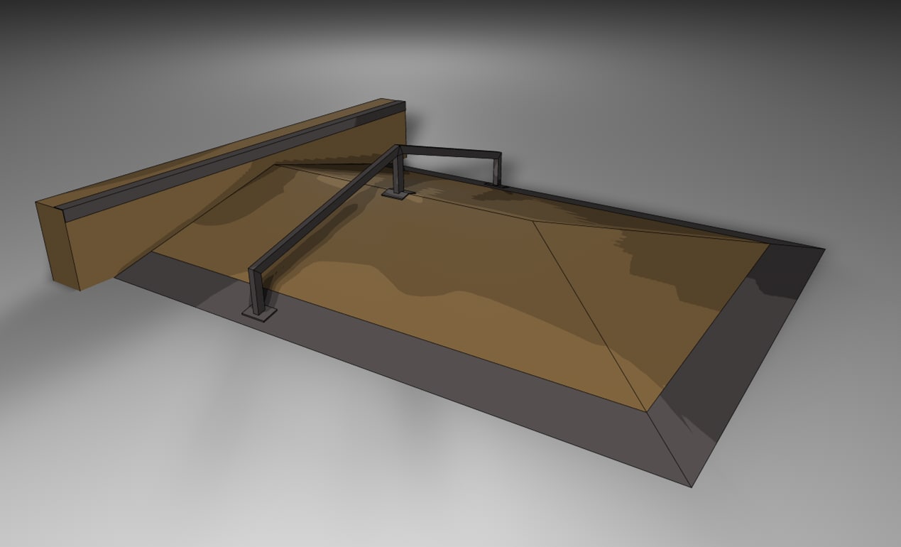 ledge skateboarding ramp c4d