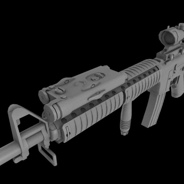 3d model m16a4 acog m16 assault