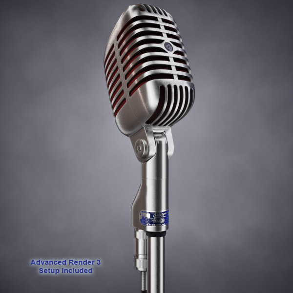 realistic shure microphone mic c4d