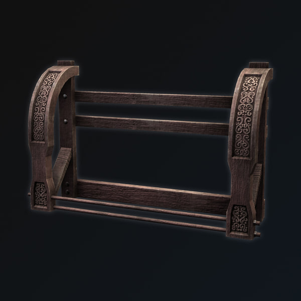 3d medieval weapon rack model