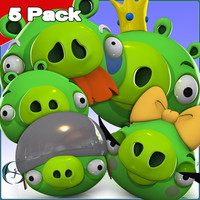 female angry birds pig obj
