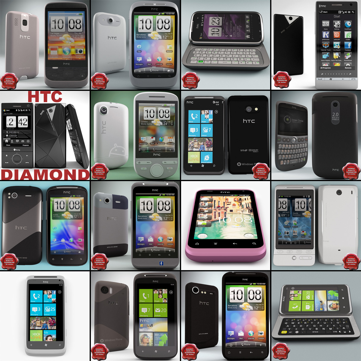 3d model htc phones v6