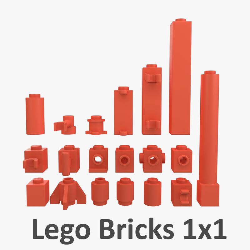 lego bricks 1x1 3d model