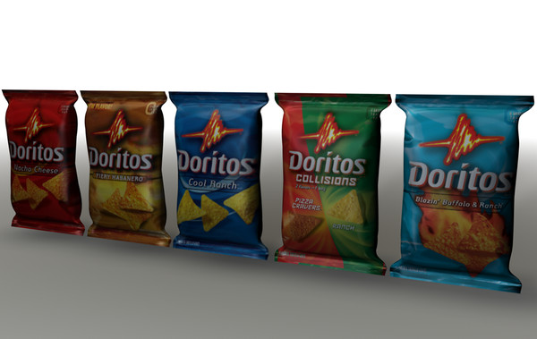 doritos chip bags 3d model