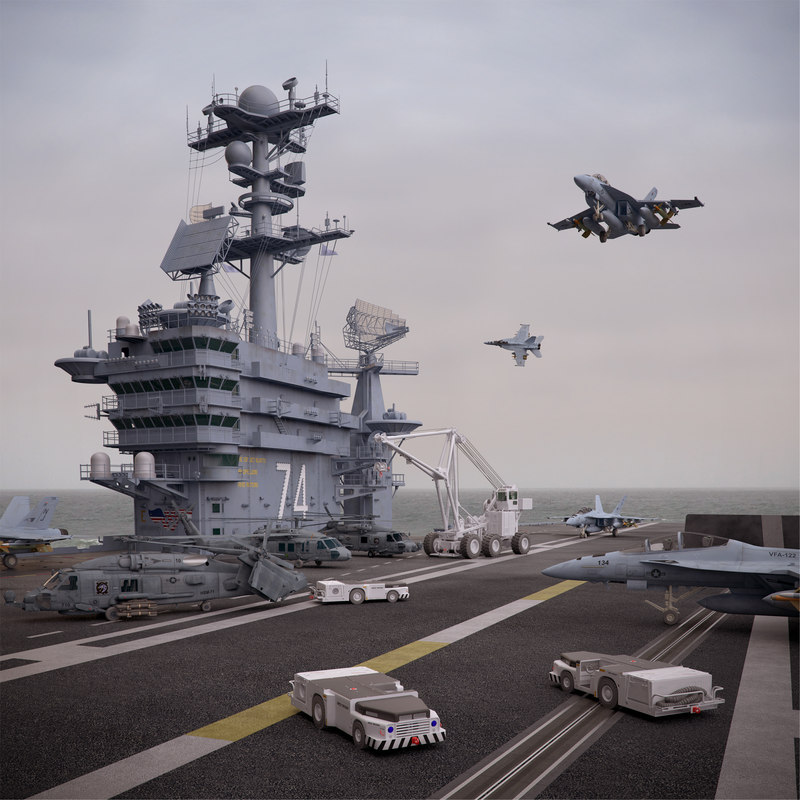 cvn 74 aircraft carrier 3d obj