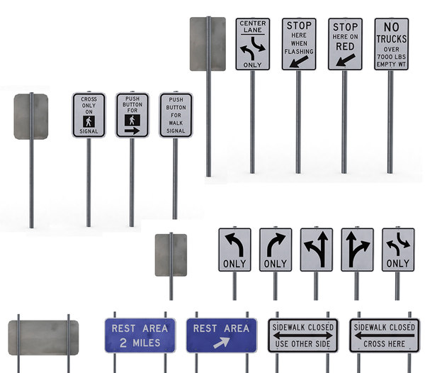 traffic signs 3d model