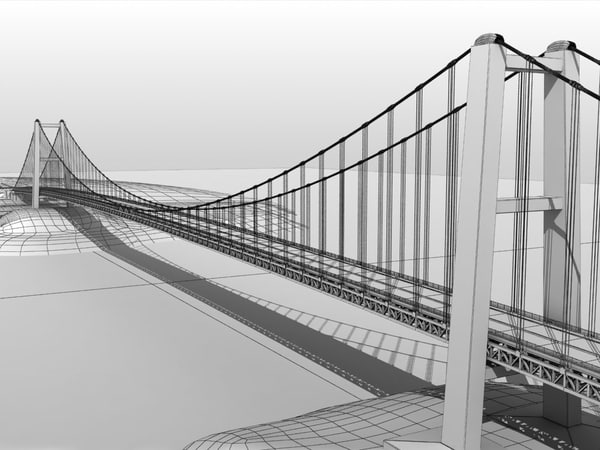 suspension bridge 3d model