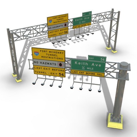 3ds highway overhead signs