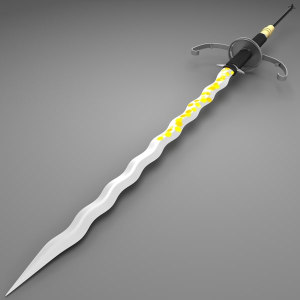 3d flamberg sword weapon model