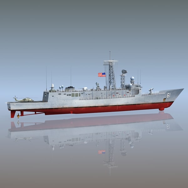 uss ingraham ffg 61 frigate ship 3d model