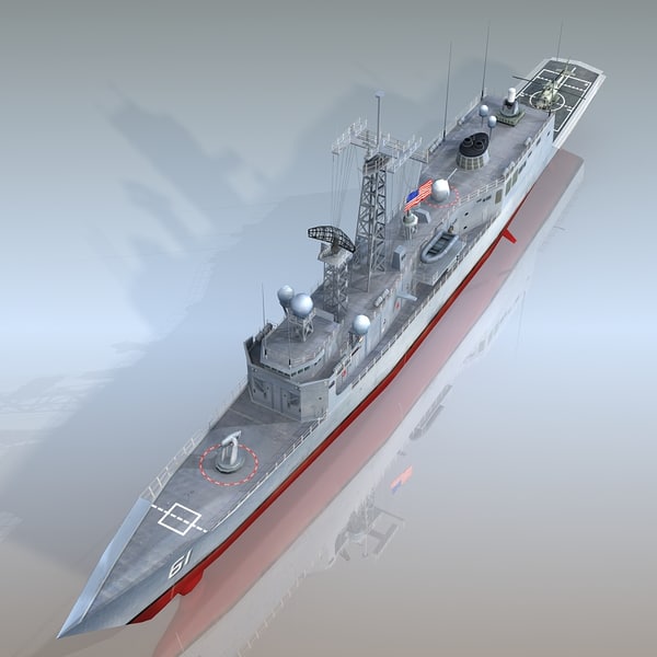 uss ingraham ffg 61 frigate ship 3d model