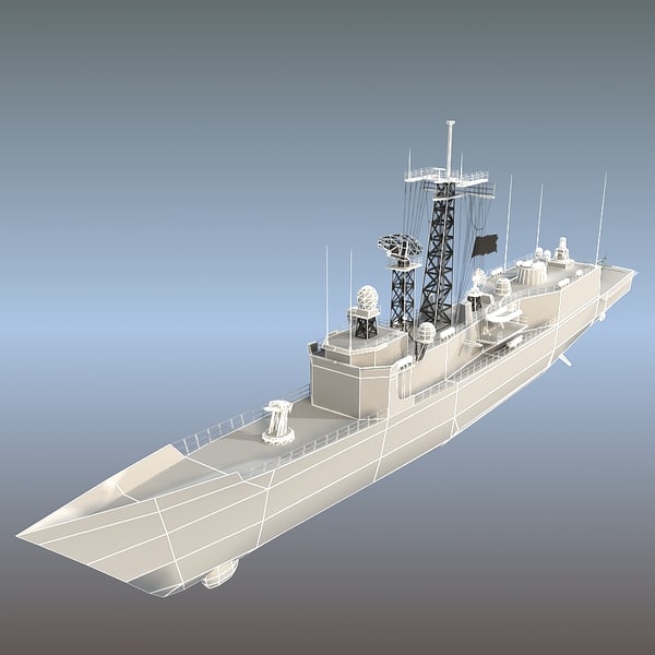 uss ingraham ffg 61 frigate ship 3d model