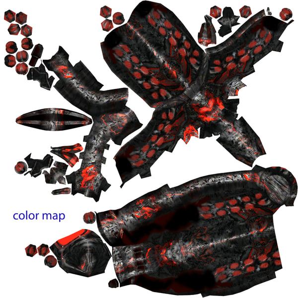 organic sci fi gun 3d obj