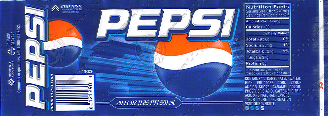 Texture jpg pepsi label bottle