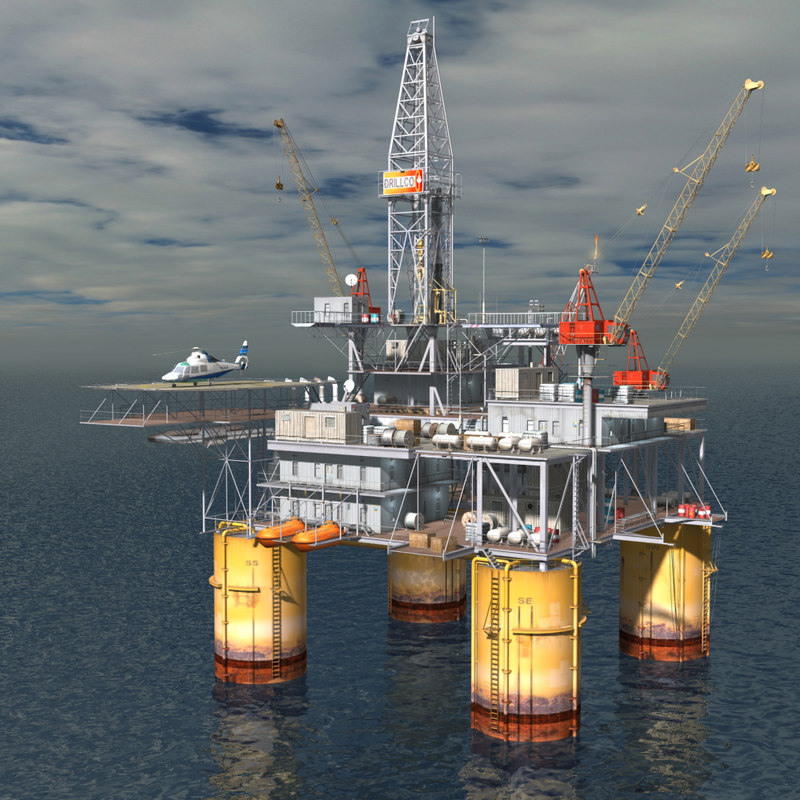oil rig multi format c4d