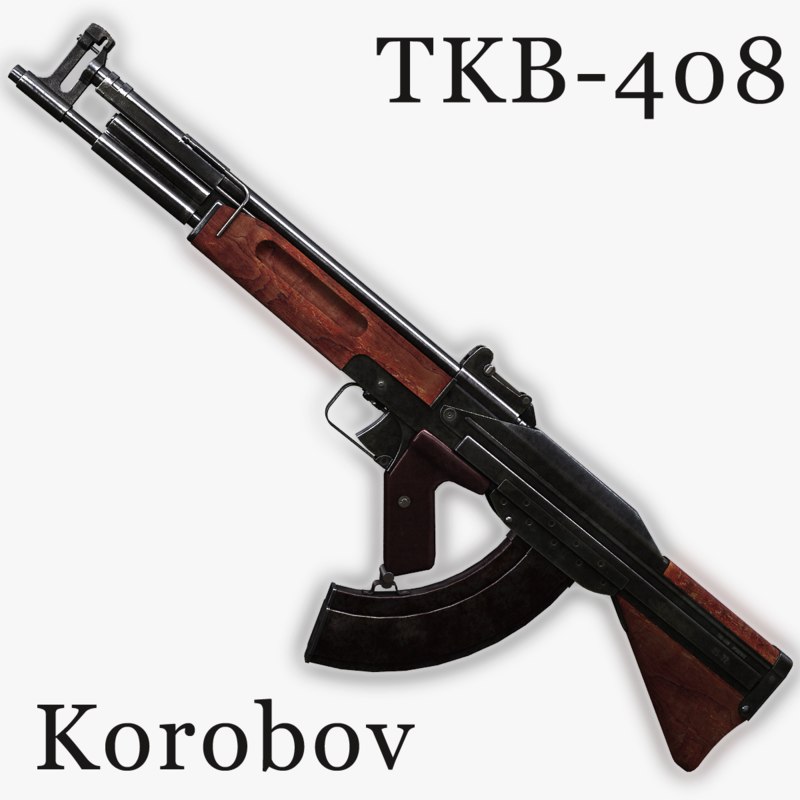 tkb 408 assault rifle korobov 3d model