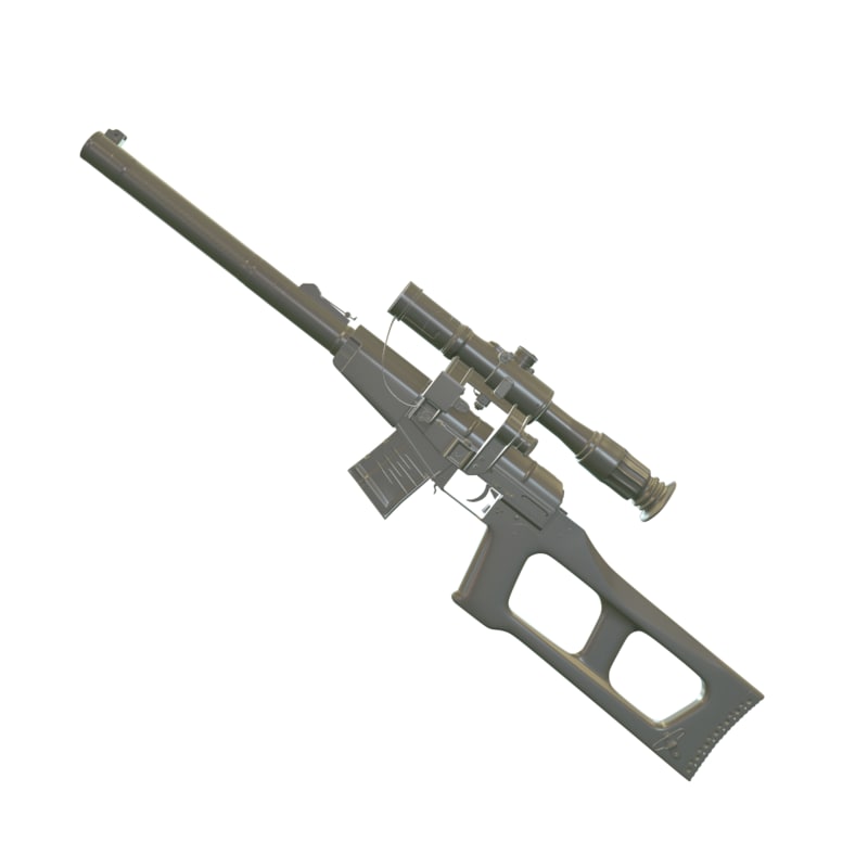 3d model vss pso 1 bullets rifle