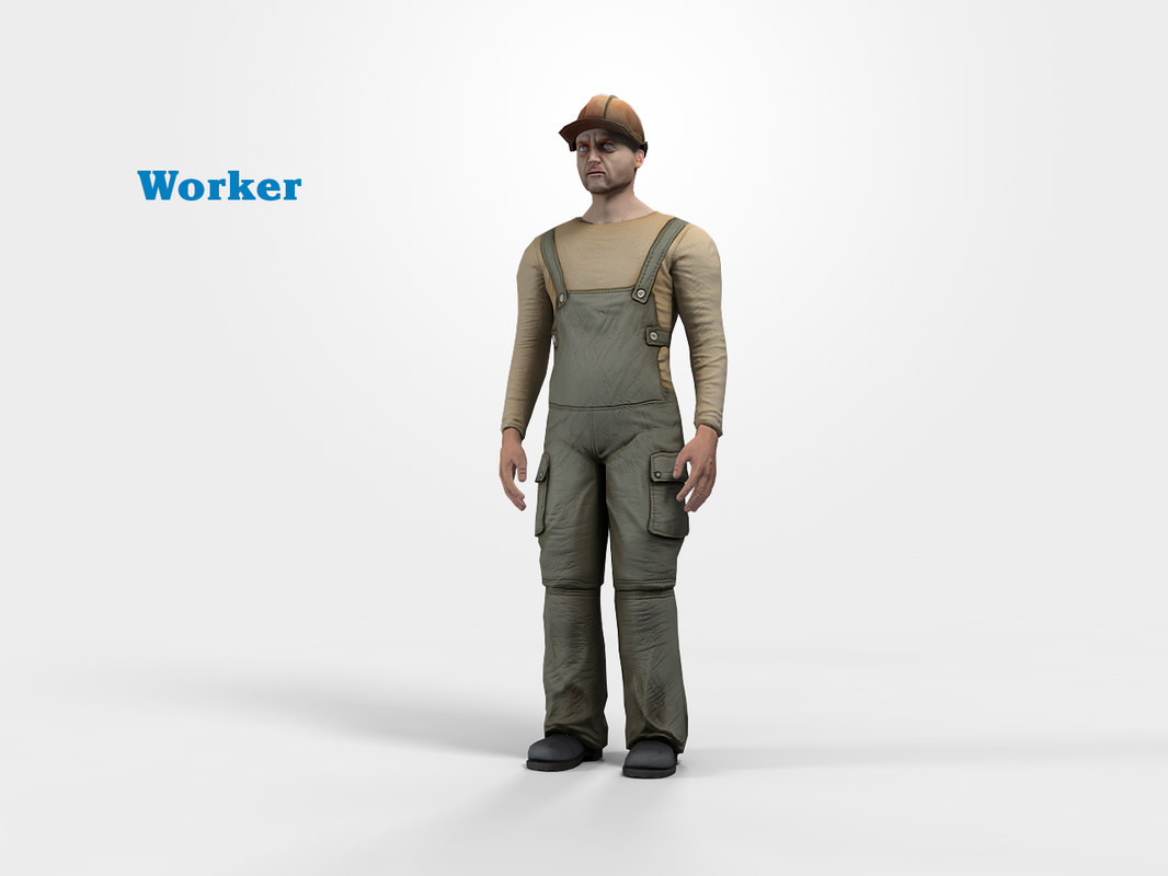 worker character 3d max