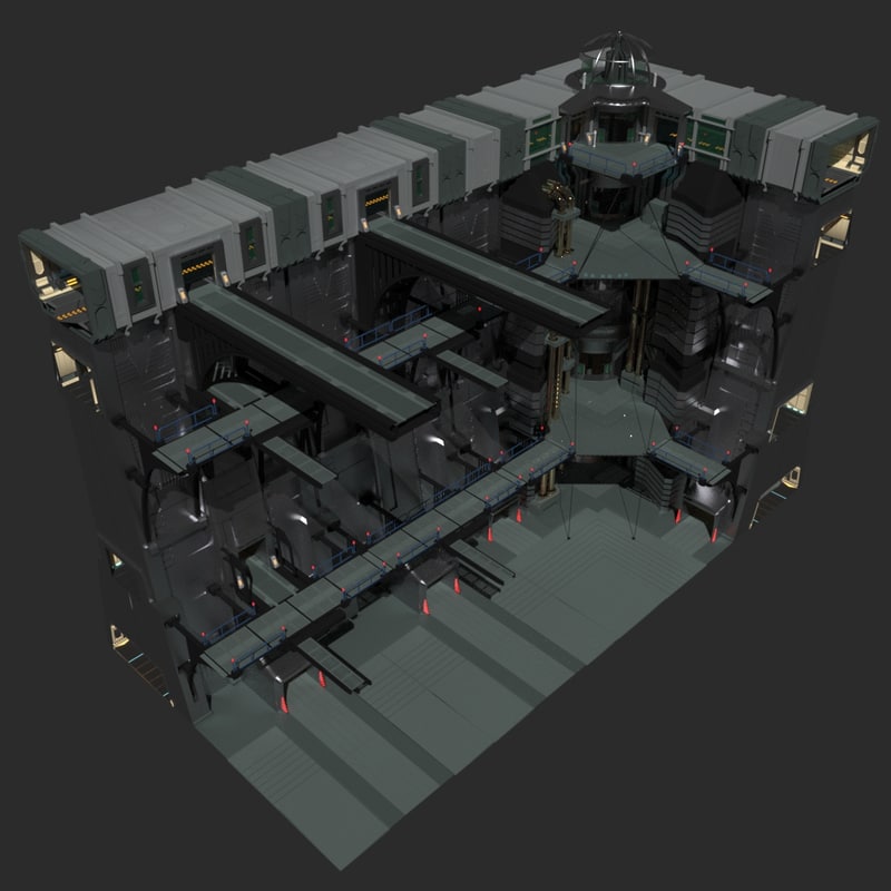 3d sci fi wall complete model