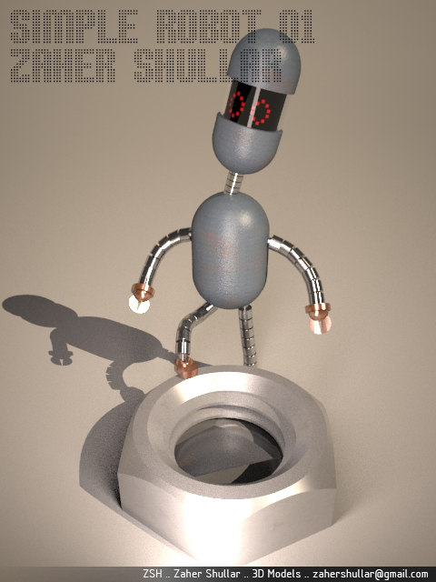 simple robot 01 3d model
