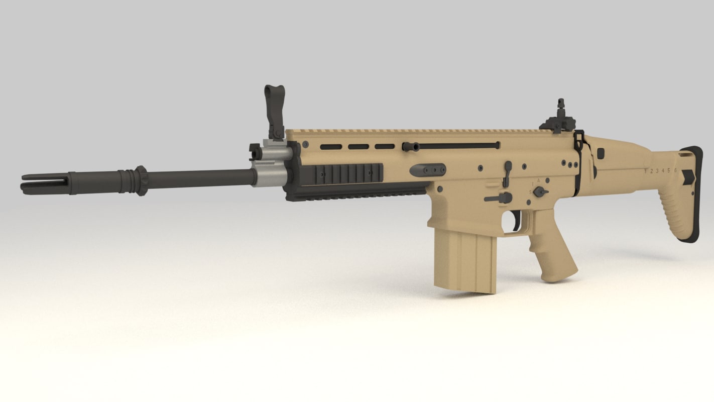 3d model fn scar h assault rifle