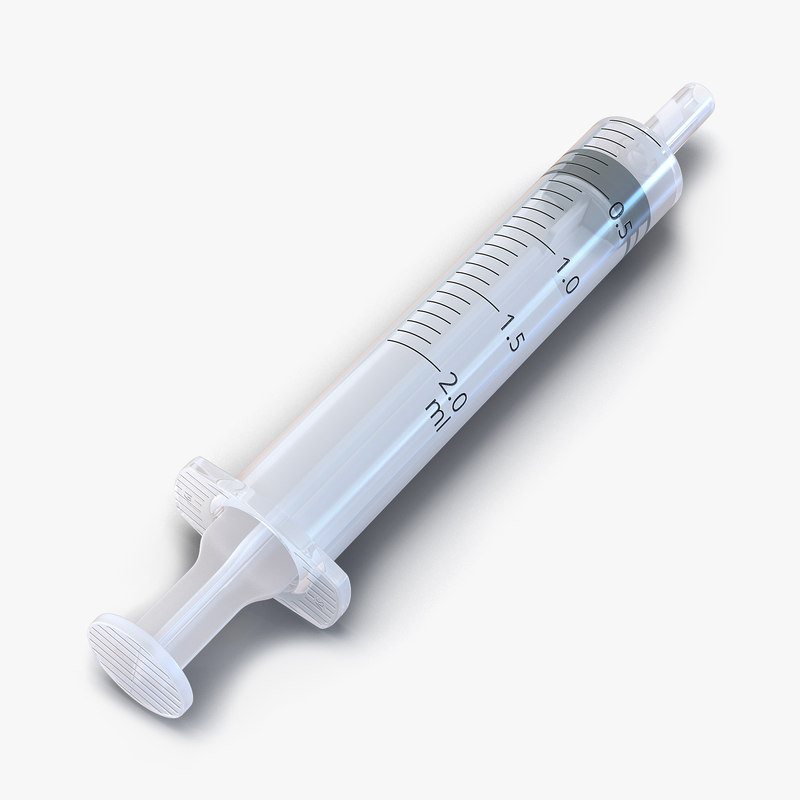 3d model of disposable syringe 2ml