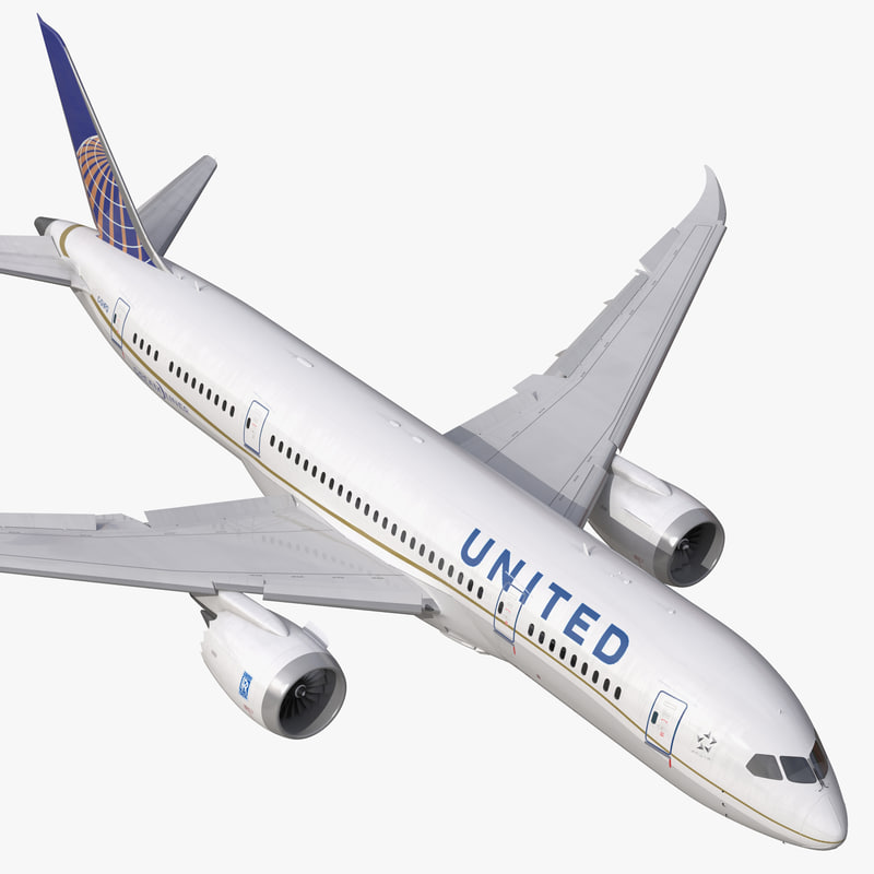 3d boeing 787 8 united model