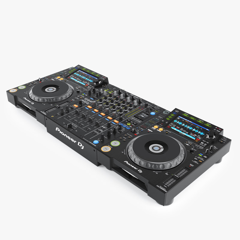 realistic pioneer dj set 3d model