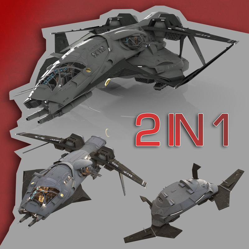 spaceship dropship drop 3d max