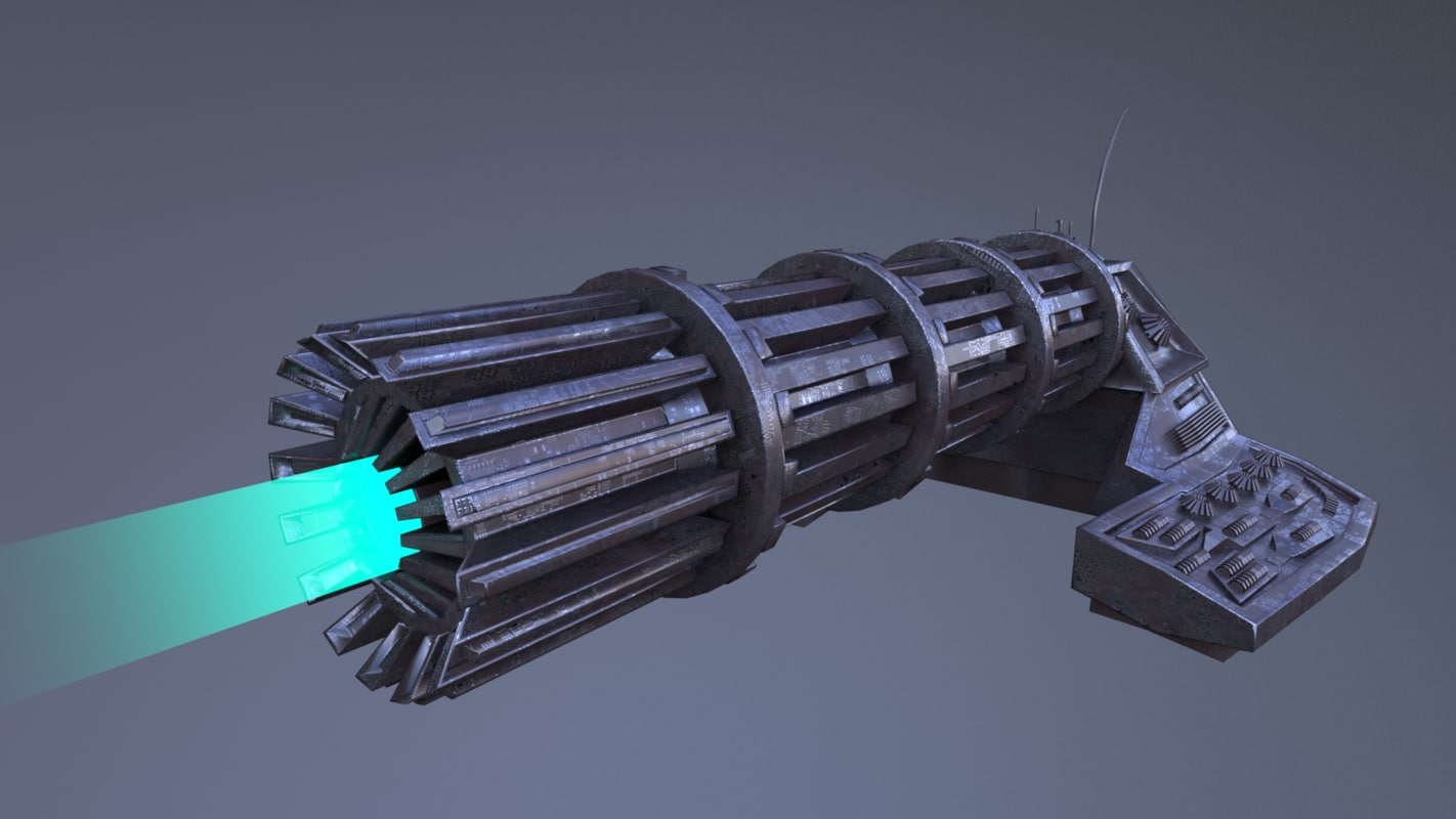 blend spaceship cannon gun