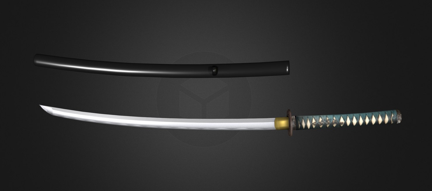 3D blend katana uchigatana sword