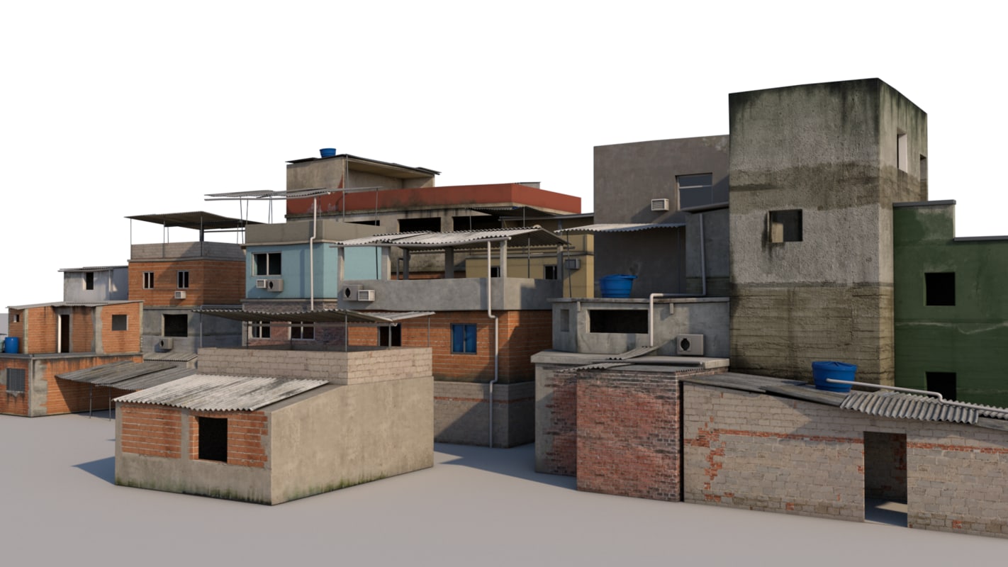 3D c4d Favela Slum Brazil