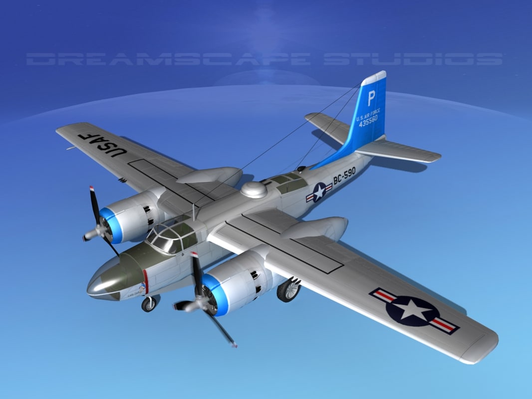 3d douglas b 26c b 26 bomber model