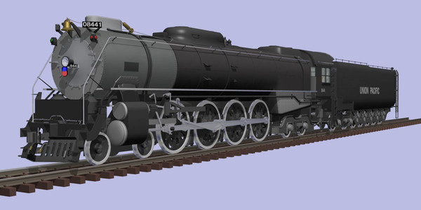 3d steam locomotive fef 4 8 4 train model